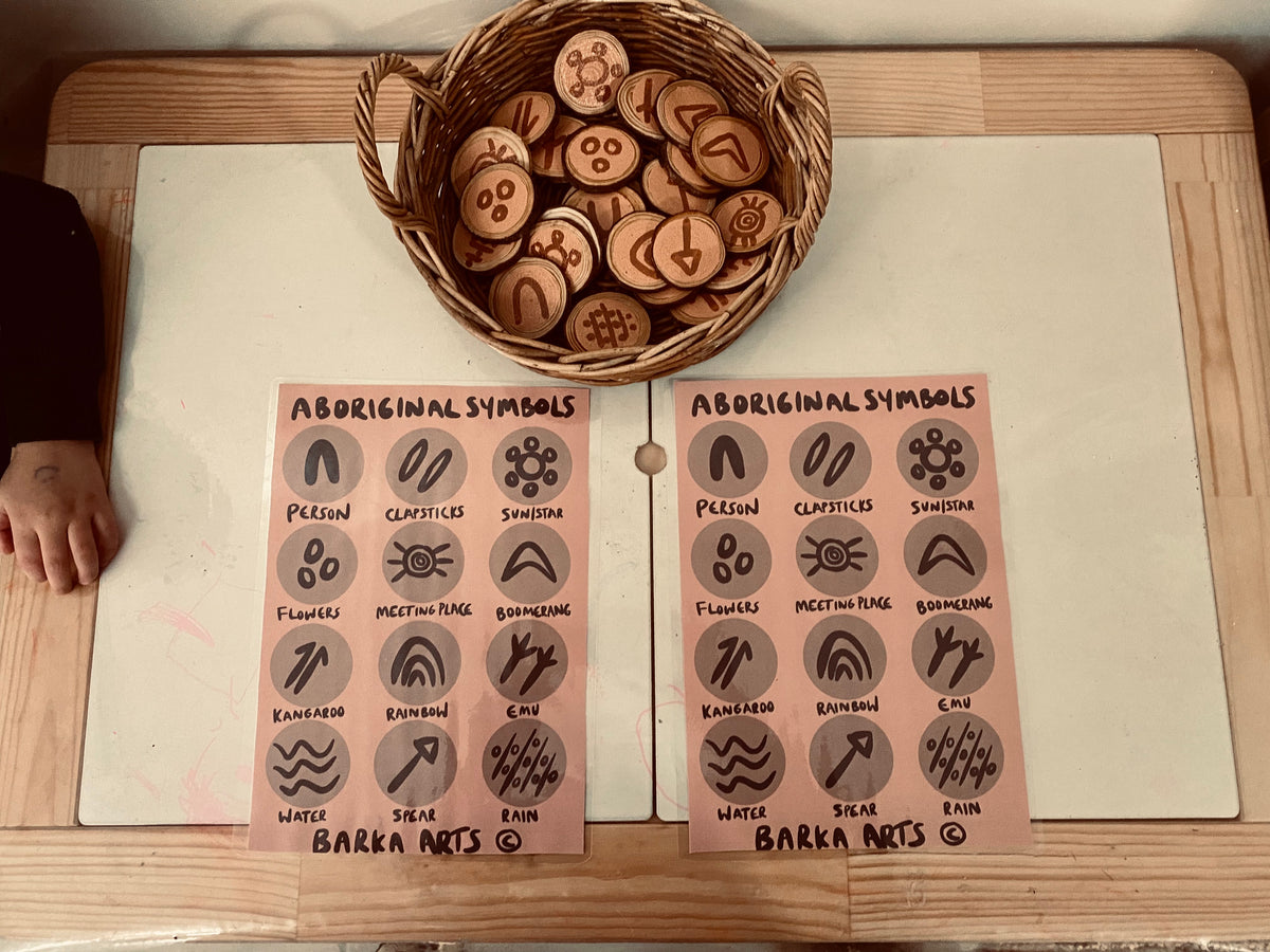 1. Wooden Symbol Disc Game – Barka Arts